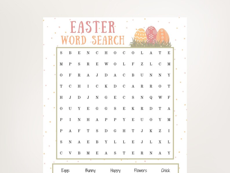 Easter Word Search Printable for Kids Easter Word Find Easter Word ...