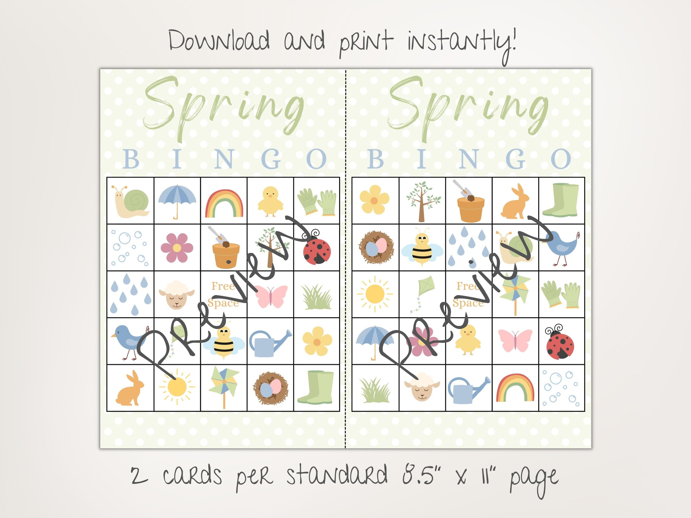 Spring Bingo Printable Spring Bingo Game for Kids Springtime Bingo Kids ...