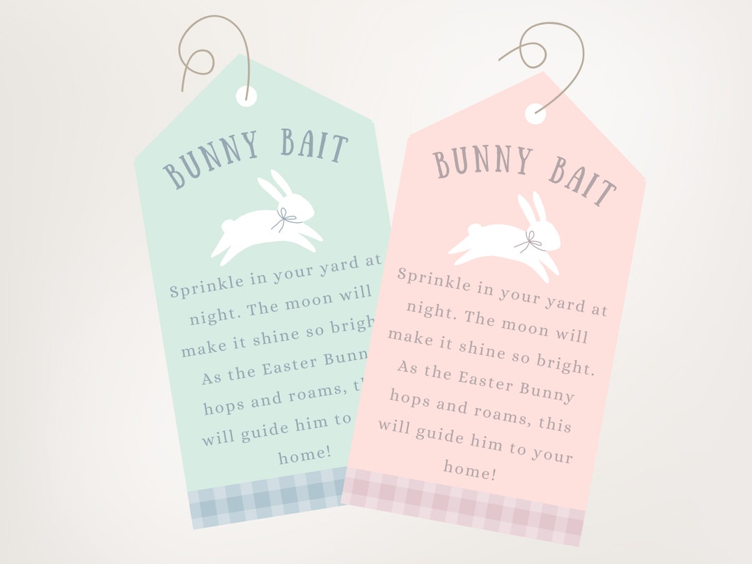 Printable Bunny Bait Tag Easter Bunny Bait Label Easter Treat Tag for ...