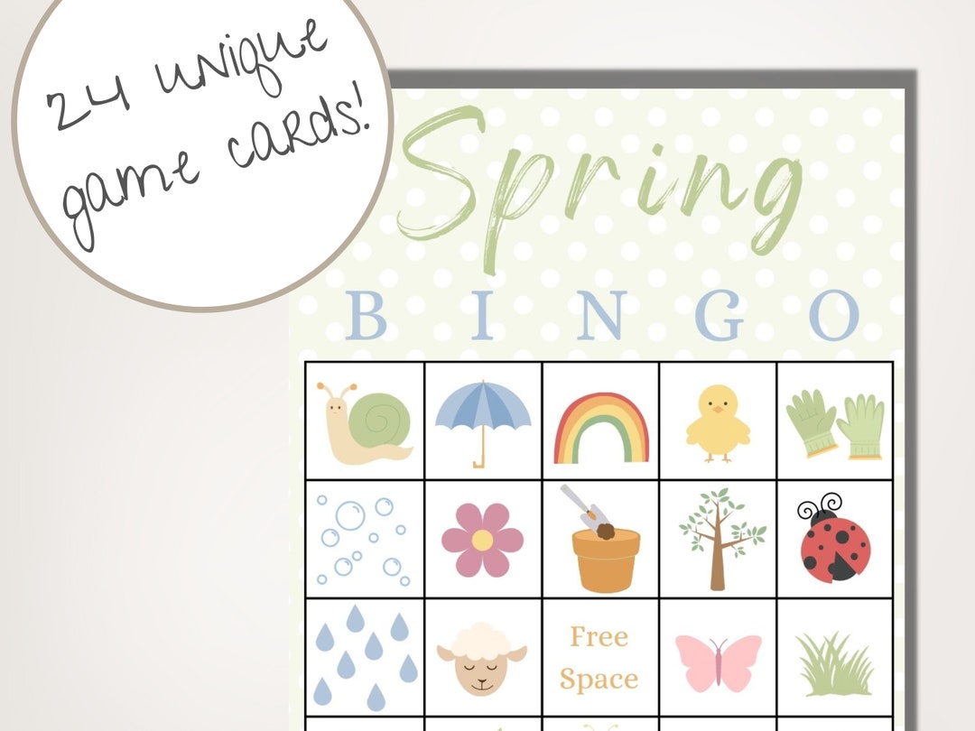 Spring Bingo Printable Spring Bingo Game for Kids Springtime Bingo Kids ...