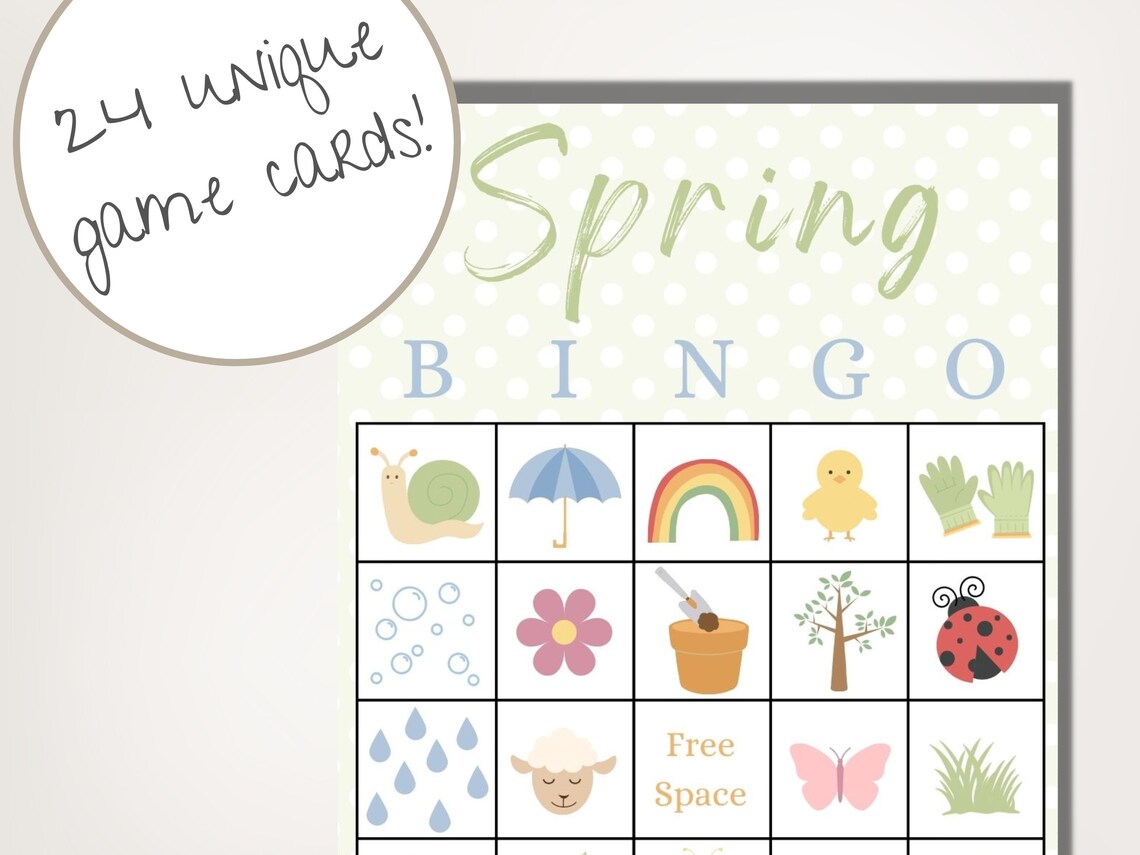 Spring Bingo Printable Spring Bingo Game for Kids Springtime Bingo Kids ...