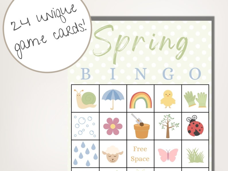 Spring Bingo Printable Spring Bingo Game for Kids Springtime Bingo Kids ...