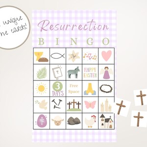 Resurrection Bingo Game Printable Easter Bingo Bible Bingo Sunday ...