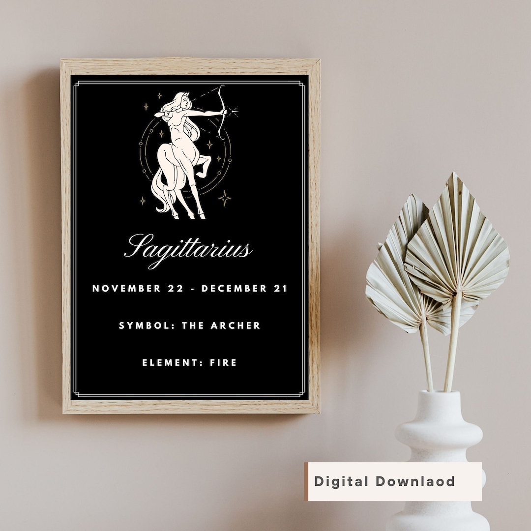 Sagittarius Zodiac Digital Poster, Horoscope Art, Astrology Print Art ...