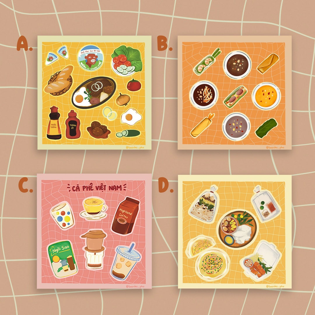 Vietnamese Foods Sticker Sheets Asian Food, Bullet Journal, Planner ...