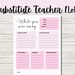 Girly Substitute Teacher Note Printable: Floral Design (PDF) - Etsy