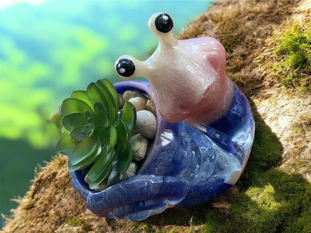 Handmade Cottage Snail Plannter With Fake Succulent Inside| Home Decor ...