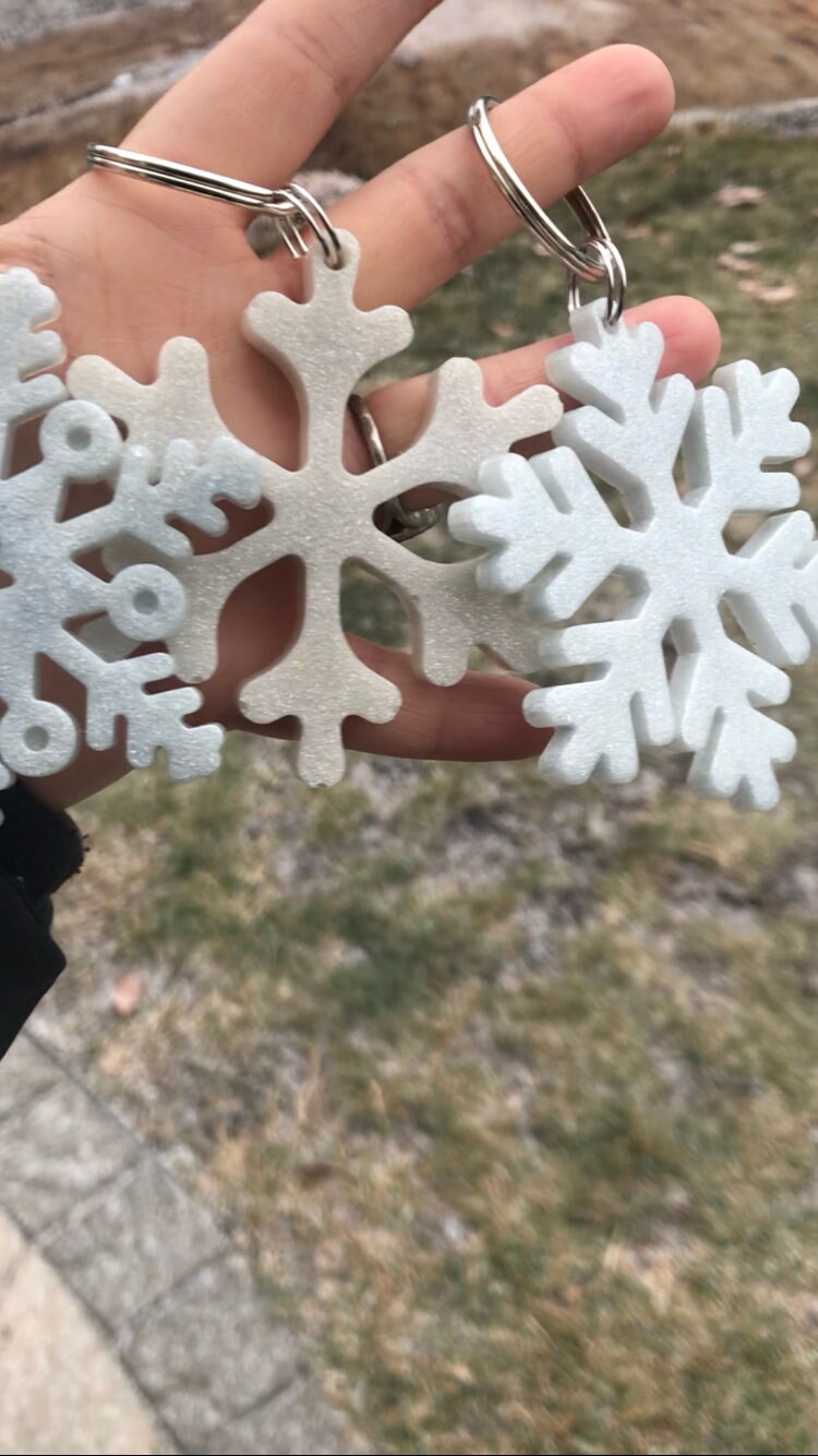 Snowflake Keychains - Etsy