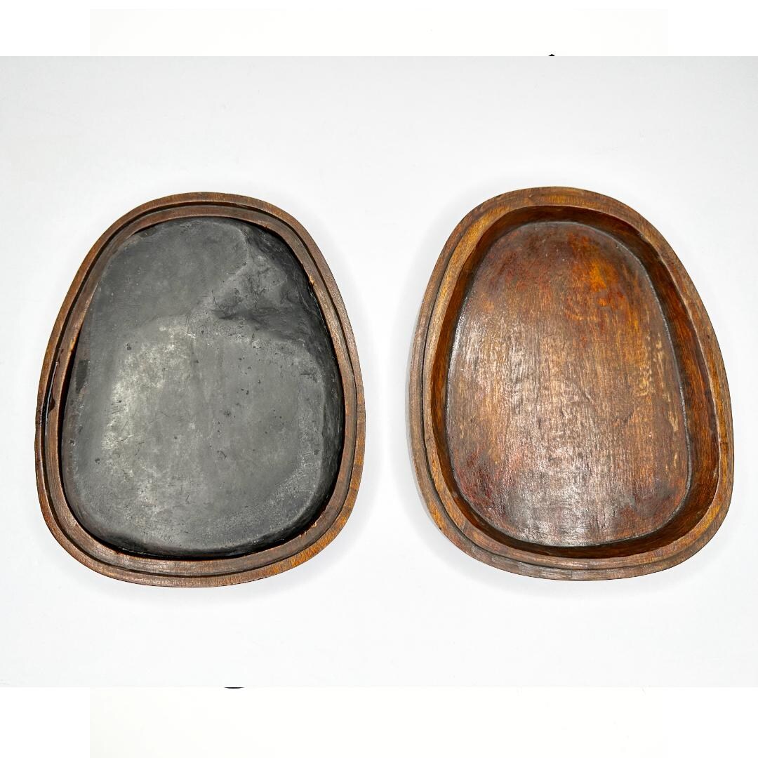 Antique Chinese Scholars Students Inkstone Well Used Slate Calligraphy ...