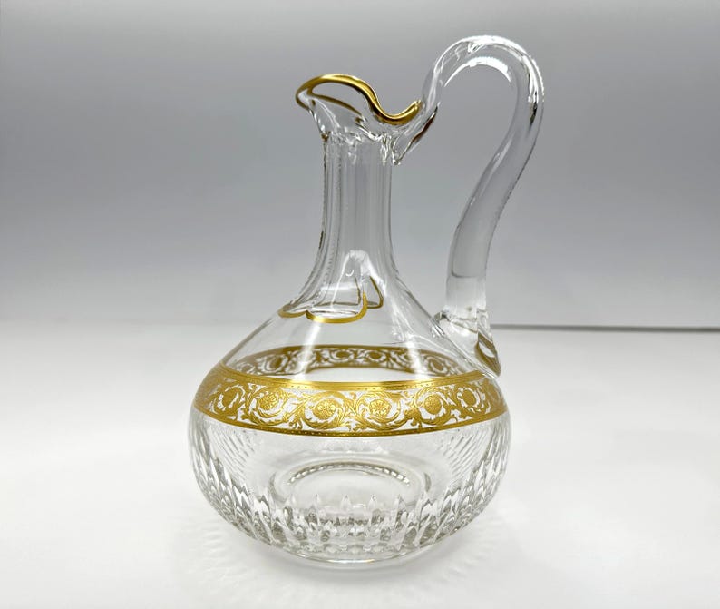 Saint-louis Thistle Crystal Wine Ewer Handled Decanter Signed France 10 ...