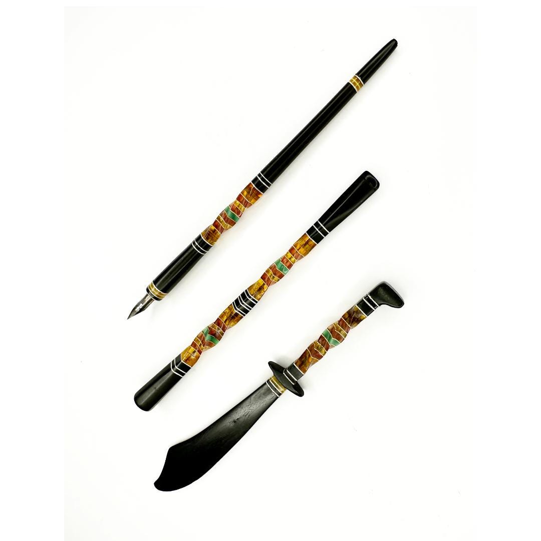 Antique Smokers Desk Kit North African Style Desk Set Inlaid Amber ...