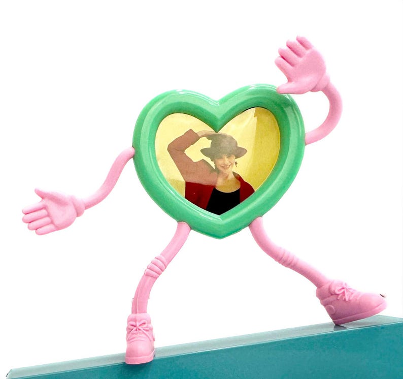 Funky Bendy 90s Heart Photo Frame Figures Poseable Pair Retro 1991 ...