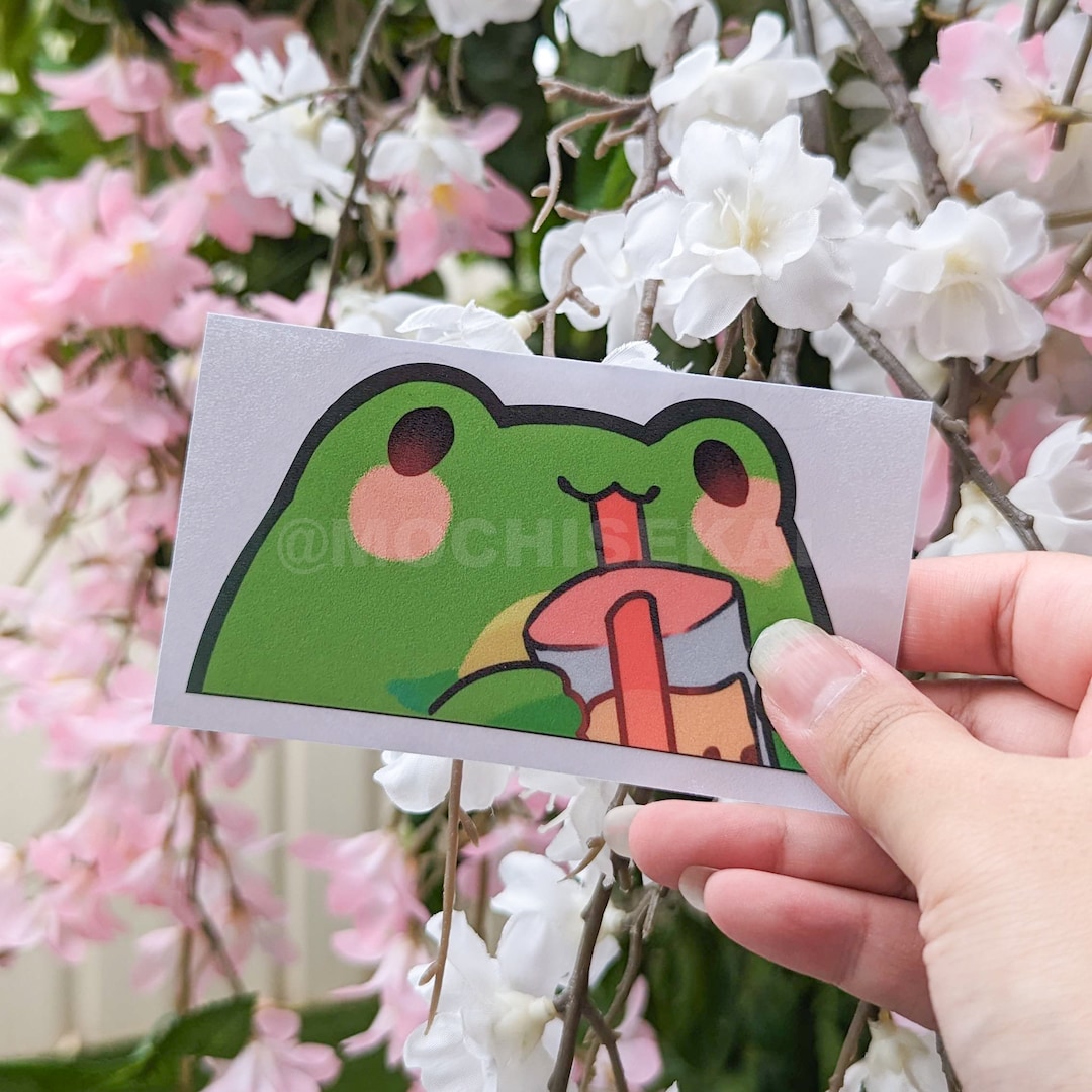 Bubble Tea Frog Peeker Stickers| Toad Car Decal | Cute BBT Peeker ...