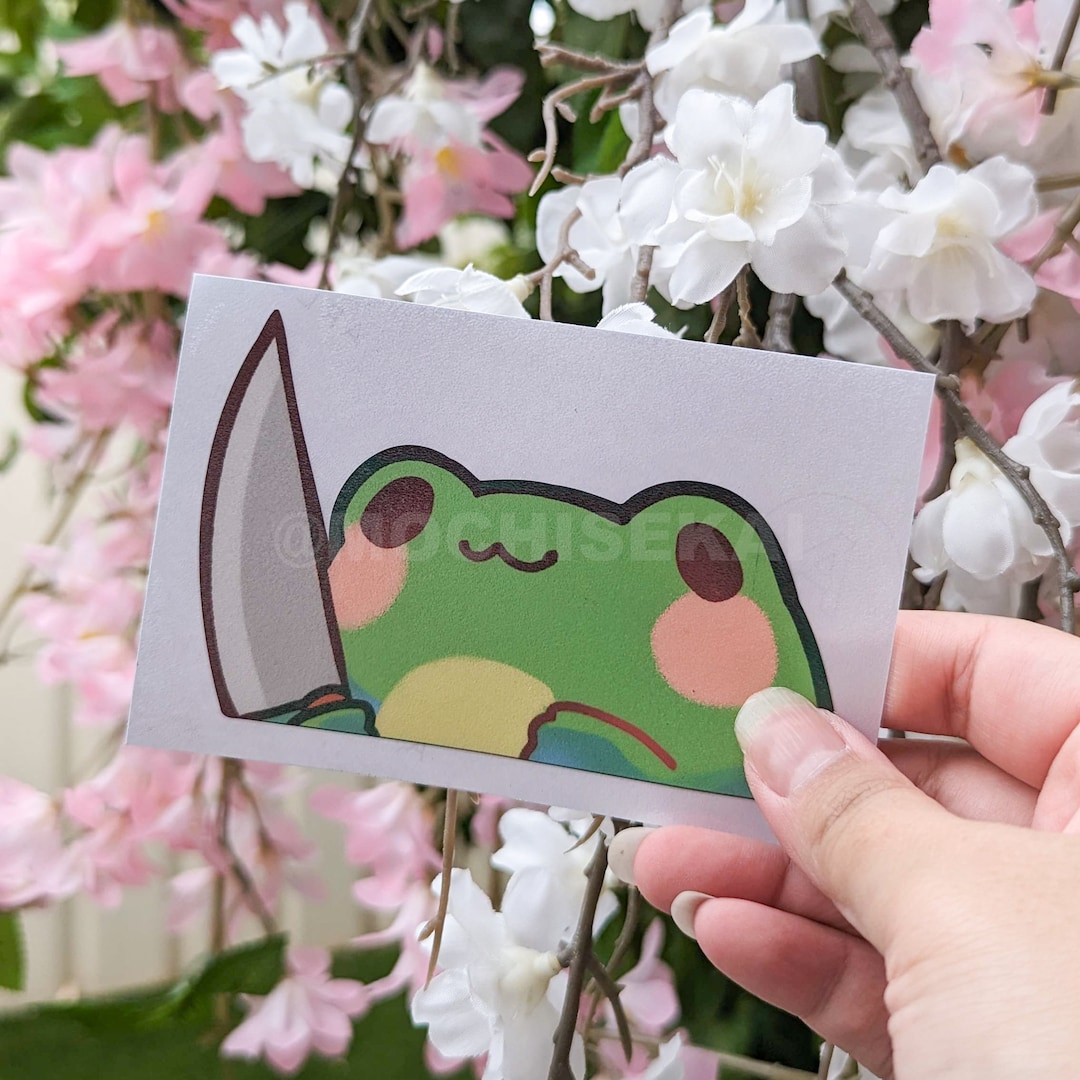 Knife Frog Peeker Stickers| Toad Car Decal | Cute Question Mark Peeker ...