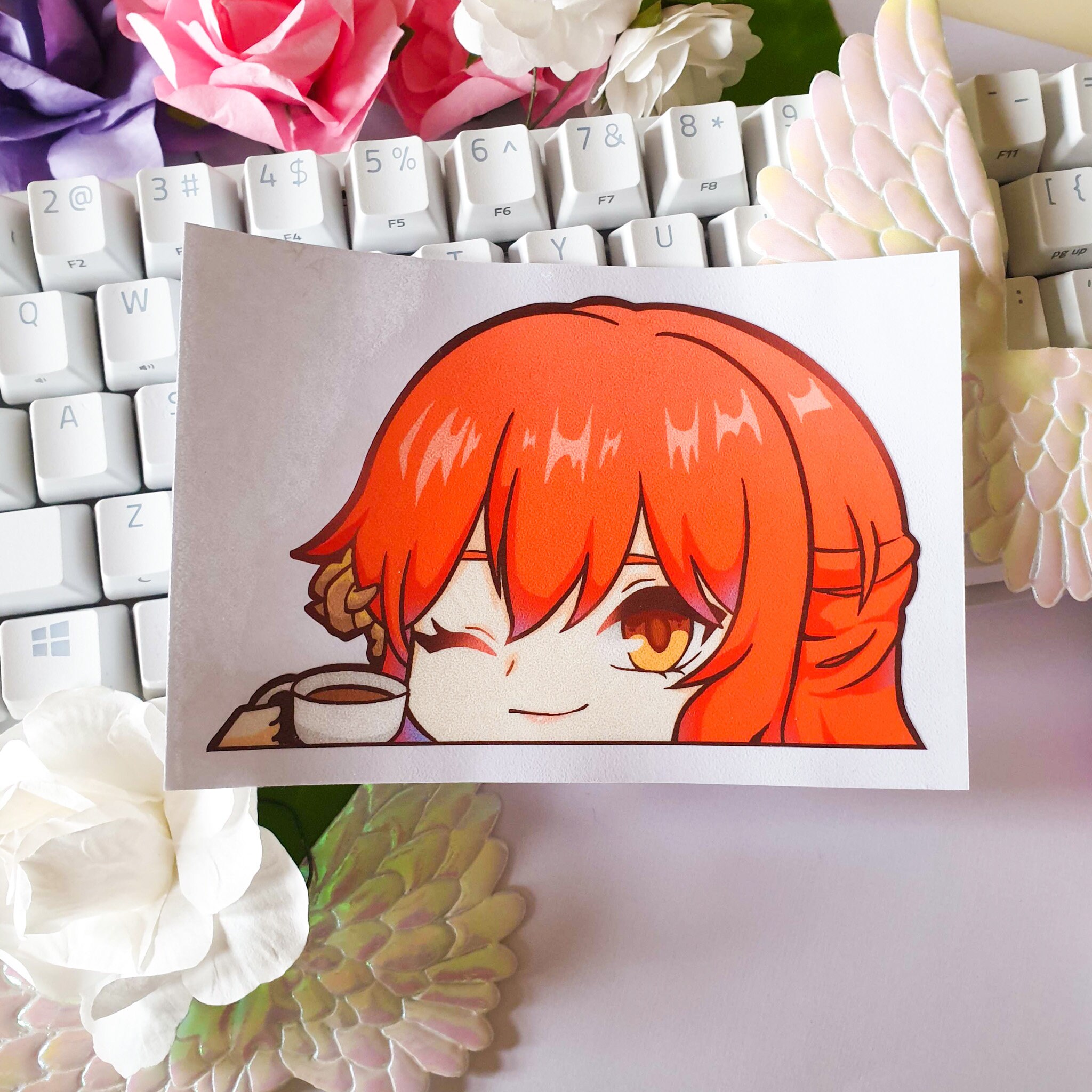 Himeko Honkai Star Rail Peeker Cute Himeko Bumper Sticker - Etsy