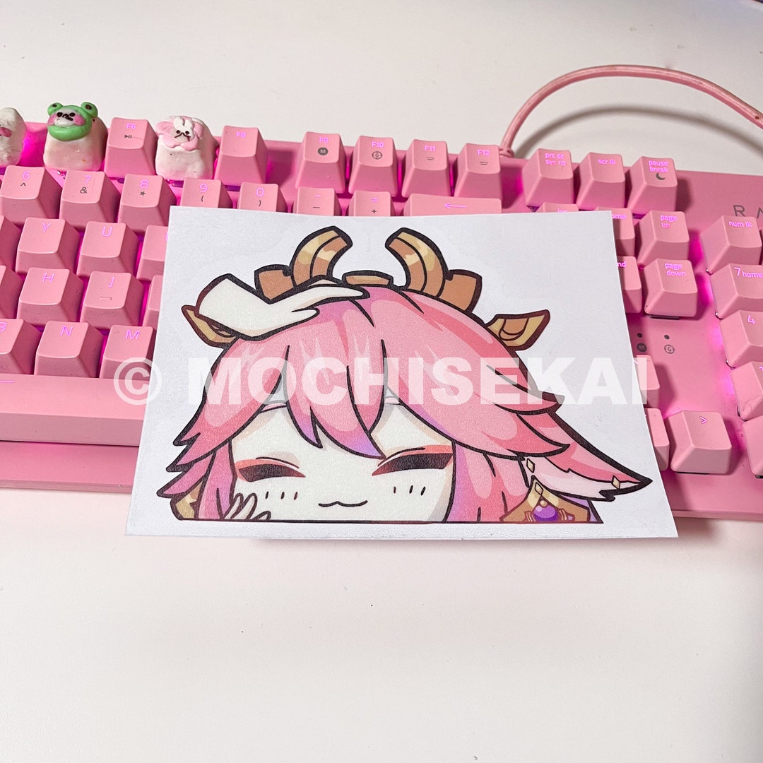 Yae Miko Peeker Cute Genshin Impact Car Decal Fox Waterproof Sticker UV ...