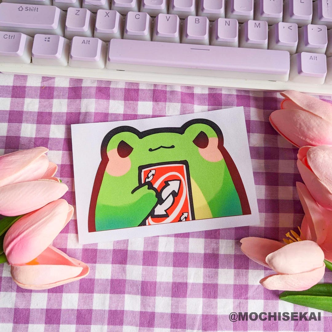 Uno Reverse Frog Peeker Stickers Toad Car Decal Cute Games Peeker ...