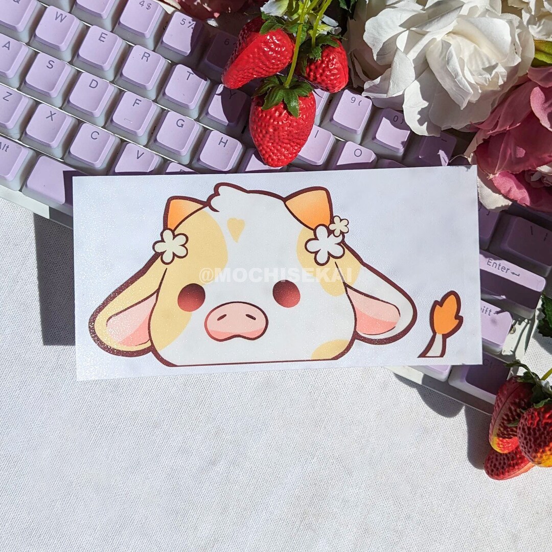 Daisy Cow Peeker Stickers| Calf Car Decal | Yellow Peeker Waterproof ...