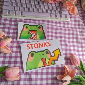 Stonks Frog Peeker Stickers| Toad Car Decal | Cute Games Peeker ...