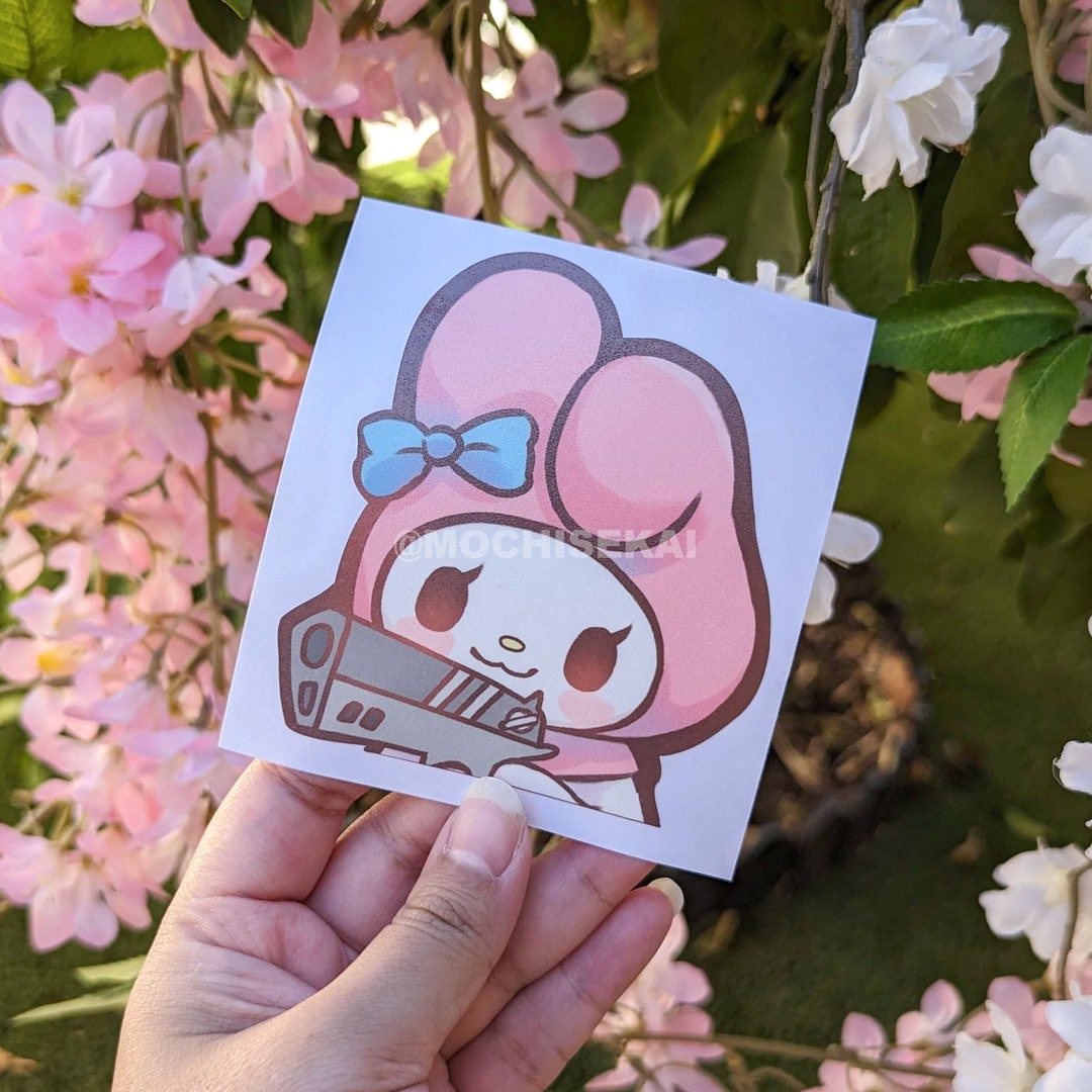 Gun Bunny Peeker Stickers Cute Car Decal Bunny Cat Frog Kitty ...