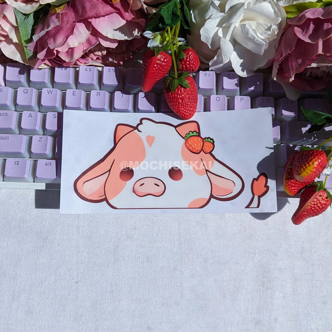 Strawberry Cow Peeker Stickers Calf Car Decal Swimming Peeker ...