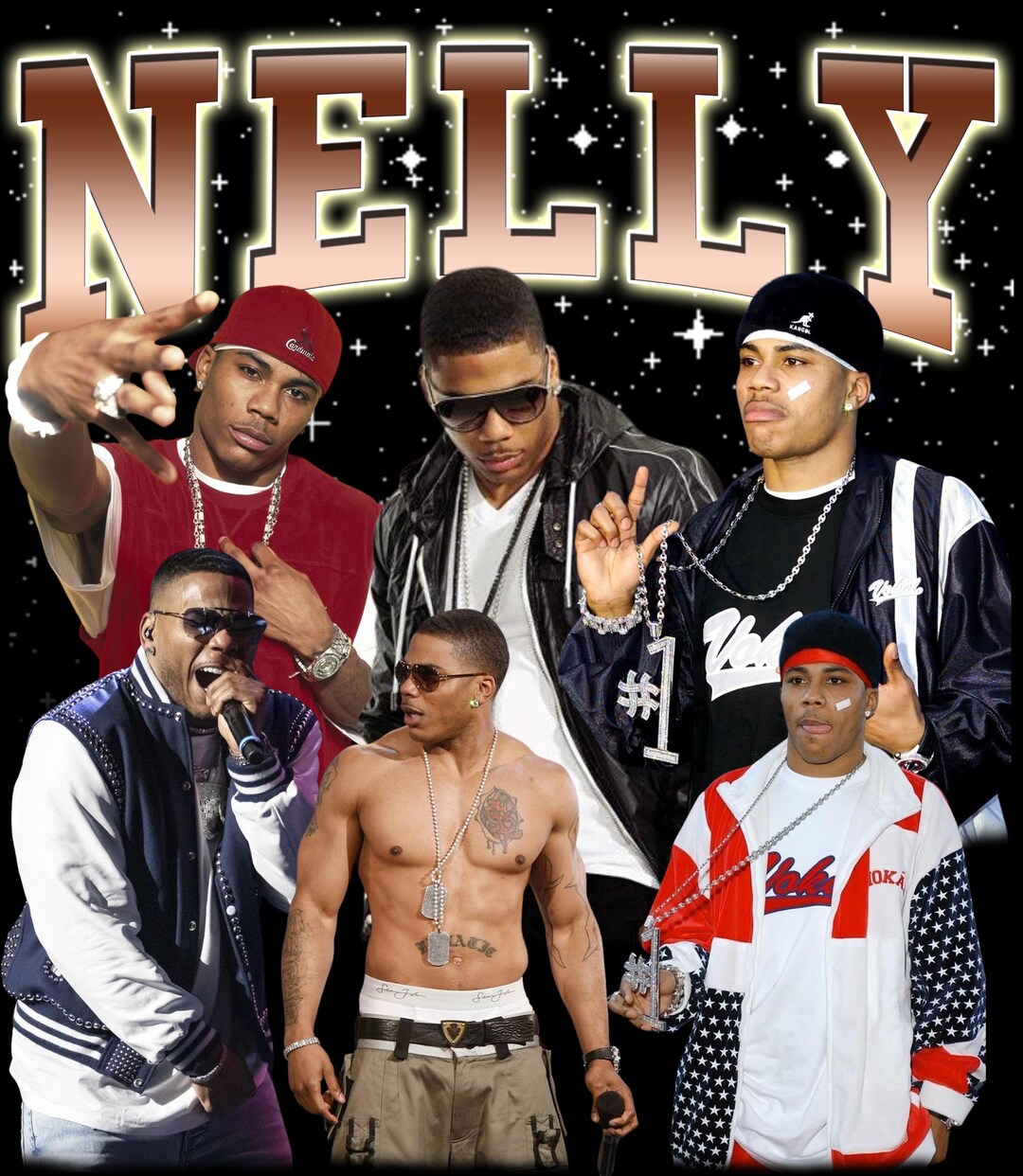 NELLY T-shirt Design, PNG Digital Football, Retro, 90s Vintage, Bootleg ...