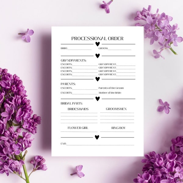 Wedding Processional Template - Etsy