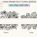 Split Floral Border Hand Drawn Digital SVG PNG DXF Cut Files for Cricut ...