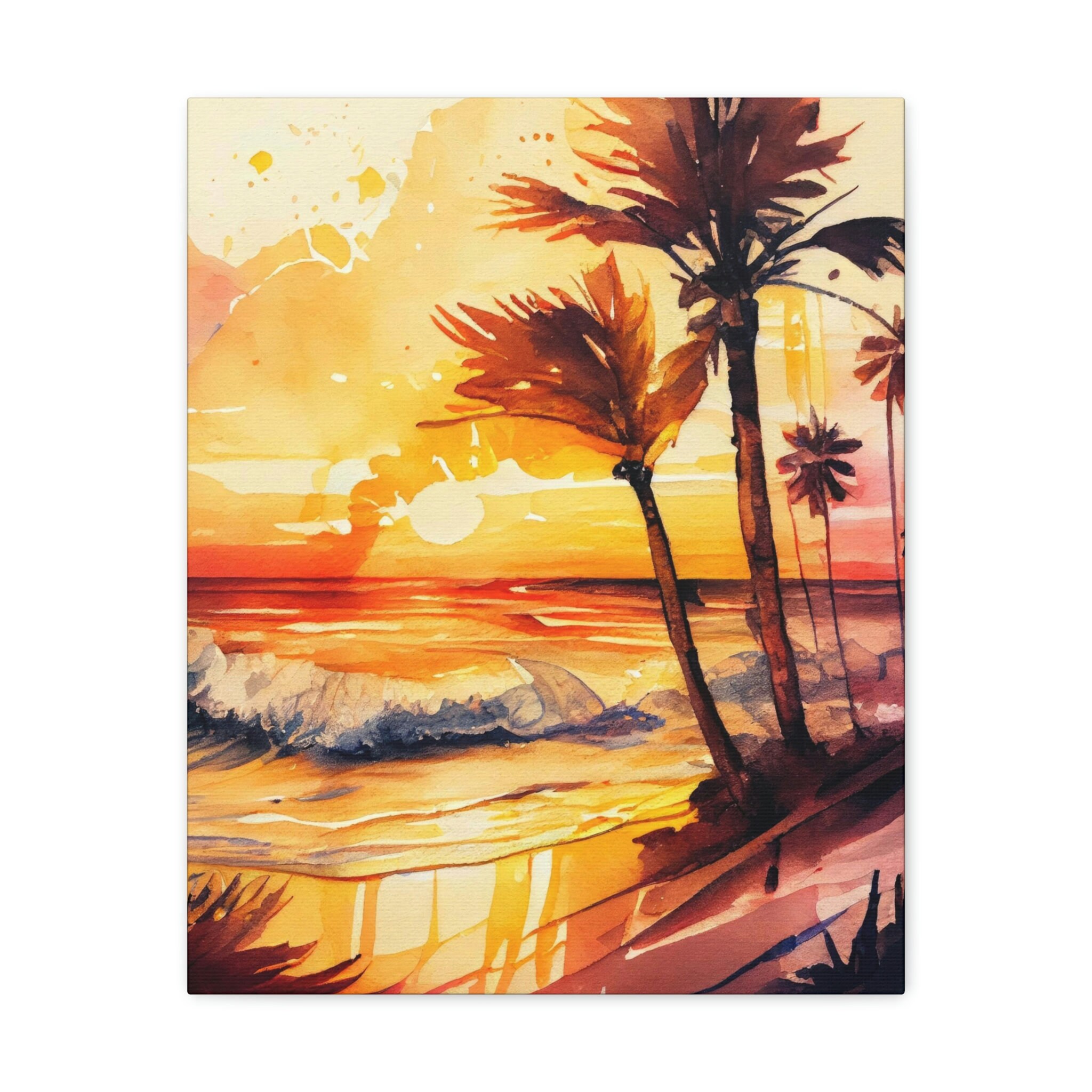 Watercolor Beach Sunset