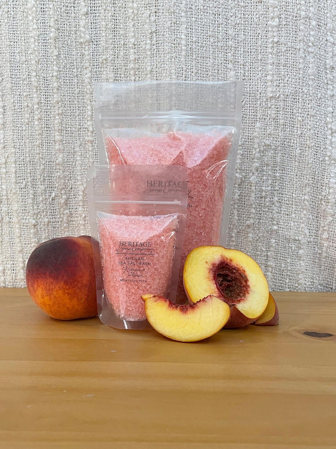 Hibiscus Peach Sea Salt Bath Soak: Summery Spa Relaxation - Etsy