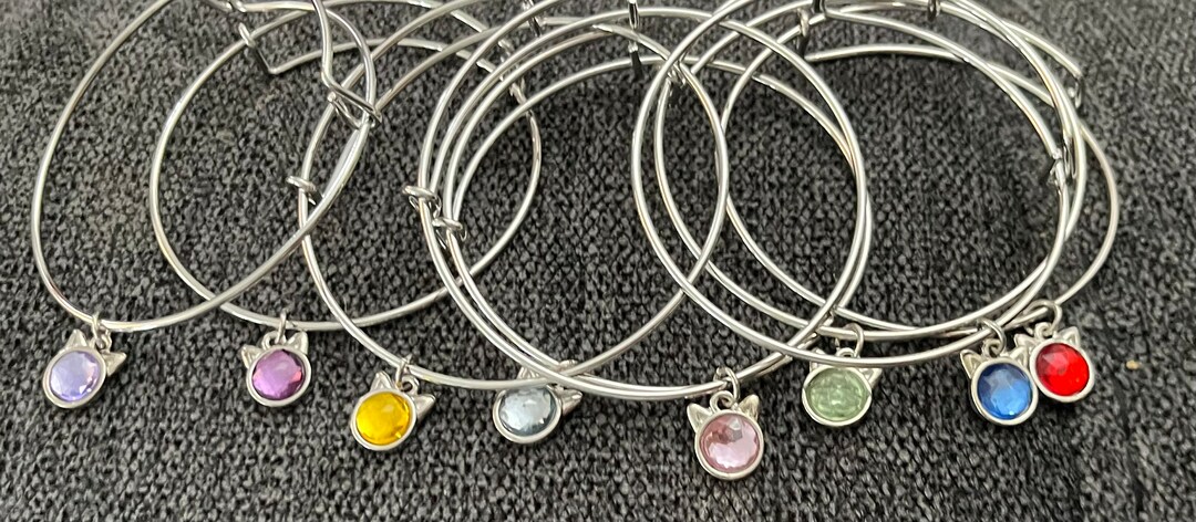 Live Cats Bangle Bracelet you Pick Color - Etsy