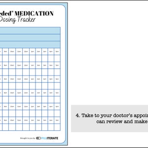 As Needed Medication Dosing Tracker Keep Track of Your - Etsy