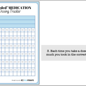 As Needed Medication Dosing Tracker Keep Track of Your Doses, Avoid ...