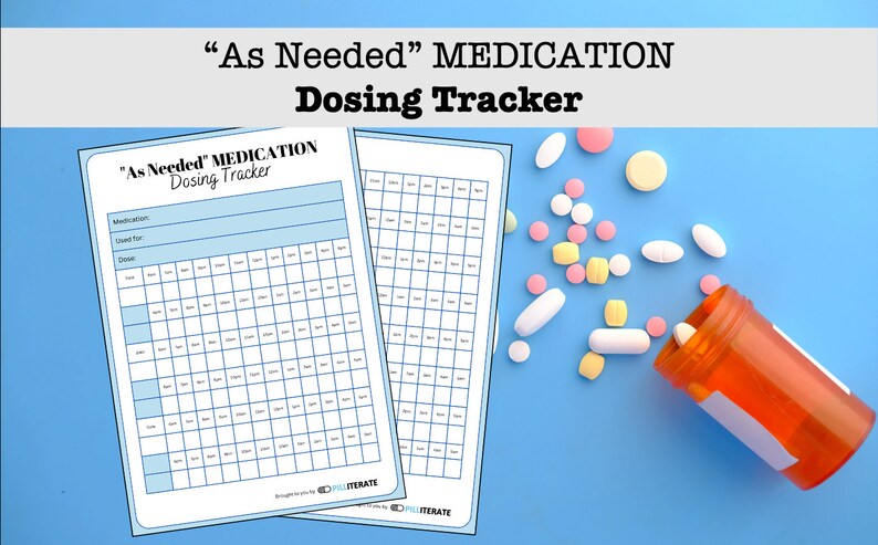 As Needed Medication Dosing Tracker Keep Track of Your Doses, Avoid ...