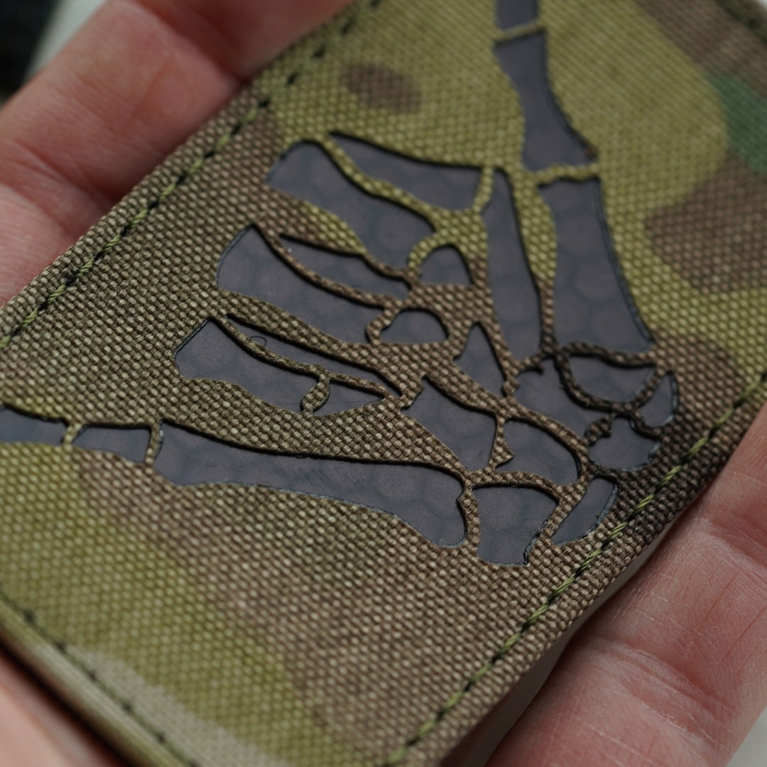 3.5x2in Custom Shaka Patch, Skeleton Shaka Hang Loose Patch IR Patch ...