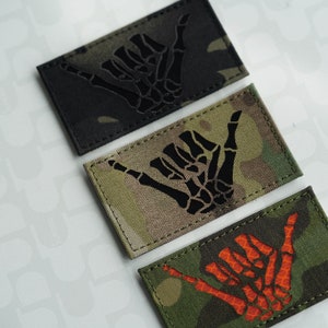 3.5x2in Custom Skeleton Shaka Hang Loose Patch IR Patch Military ...