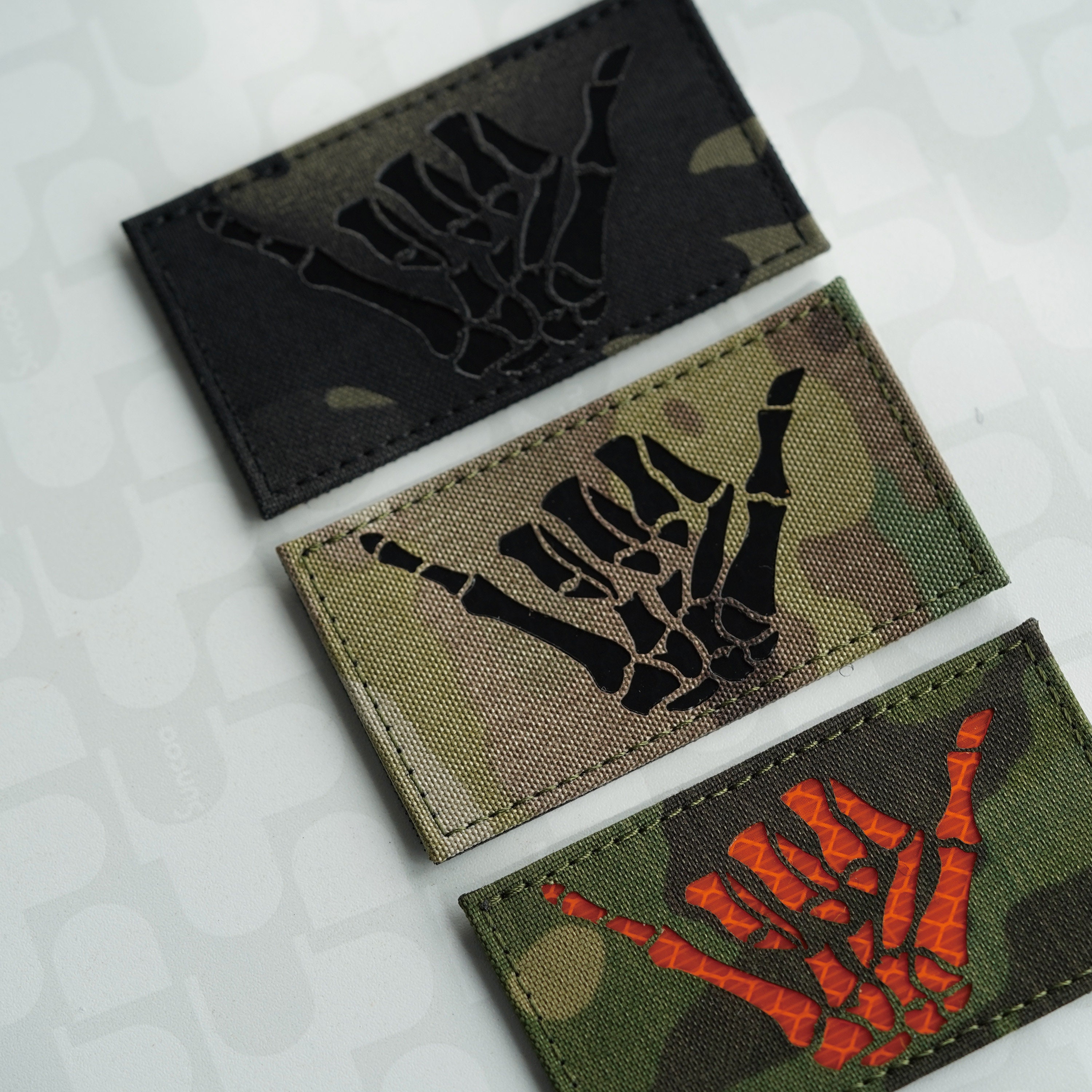 3.5x2in Custom Skeleton Shaka Hang Loose Patch IR Patch Military ...