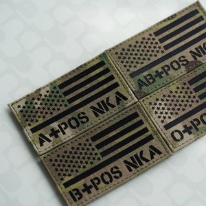 3.5x2in Custom Blood Type Patch IR Patch Infrared Reflective Patches ...