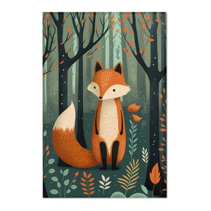 Woodland Fox Area Rug, Nursery Carpet, Mat for Kids Room - Etsy