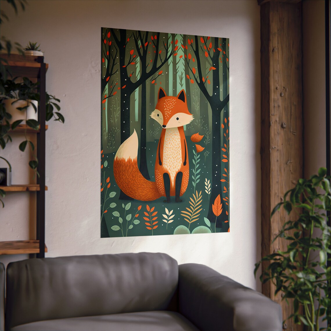Woodland Fox Print for Nursery, Kids Fox Decor, Fox Poster for Child's ...