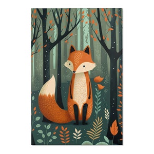 Woodland Fox Area Rug, Nursery Carpet, Mat for Kids Room - Etsy