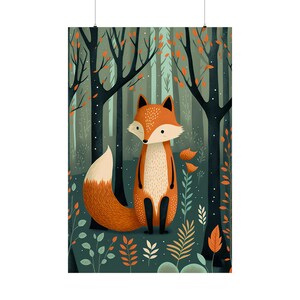 Woodland Fox Print for Nursery, Kids Fox Decor, Fox Poster for Child's ...