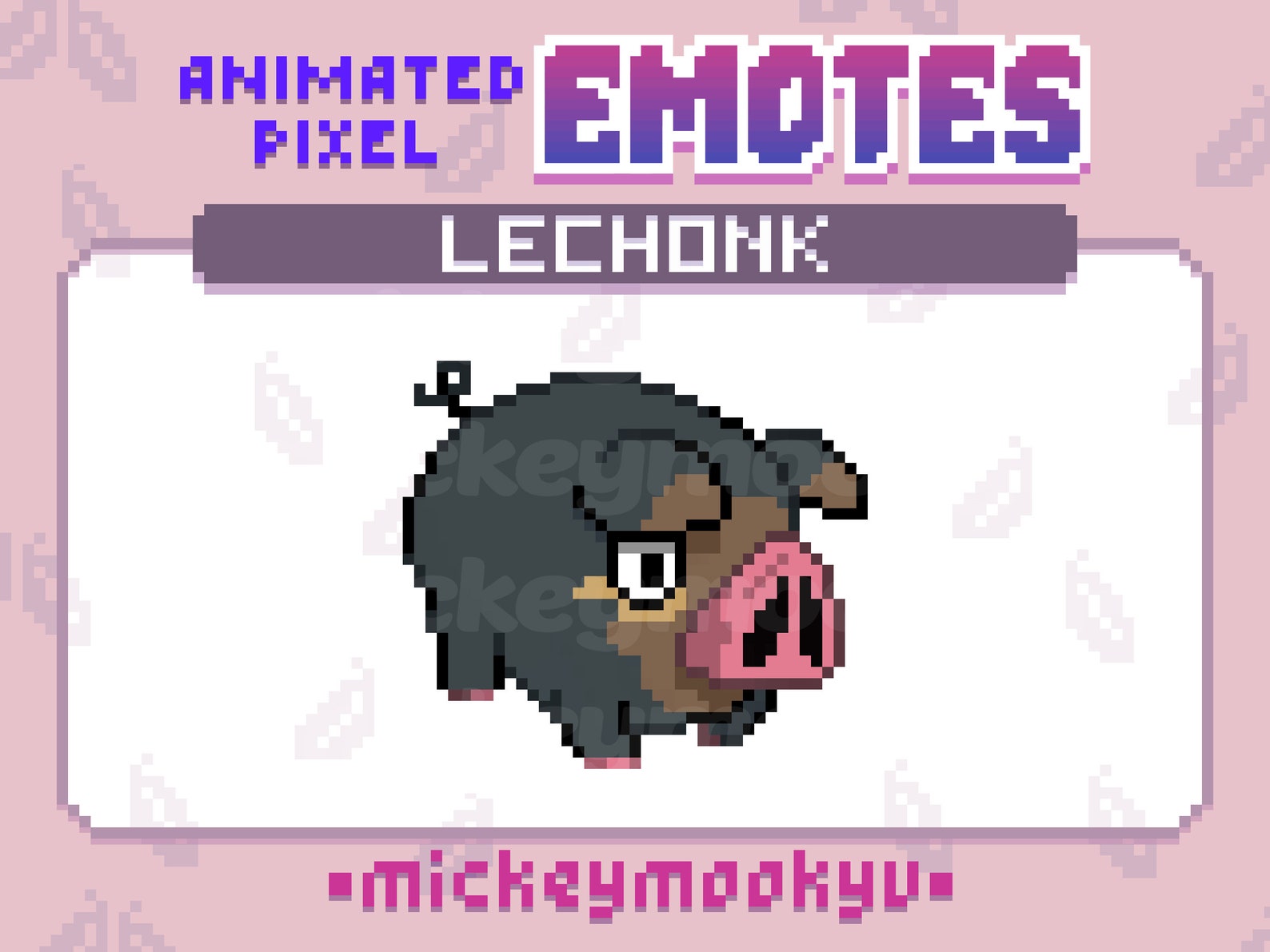 Lechonk Pixel Emote animated Cute Emotes for Twitch, Discord, Youtube ...