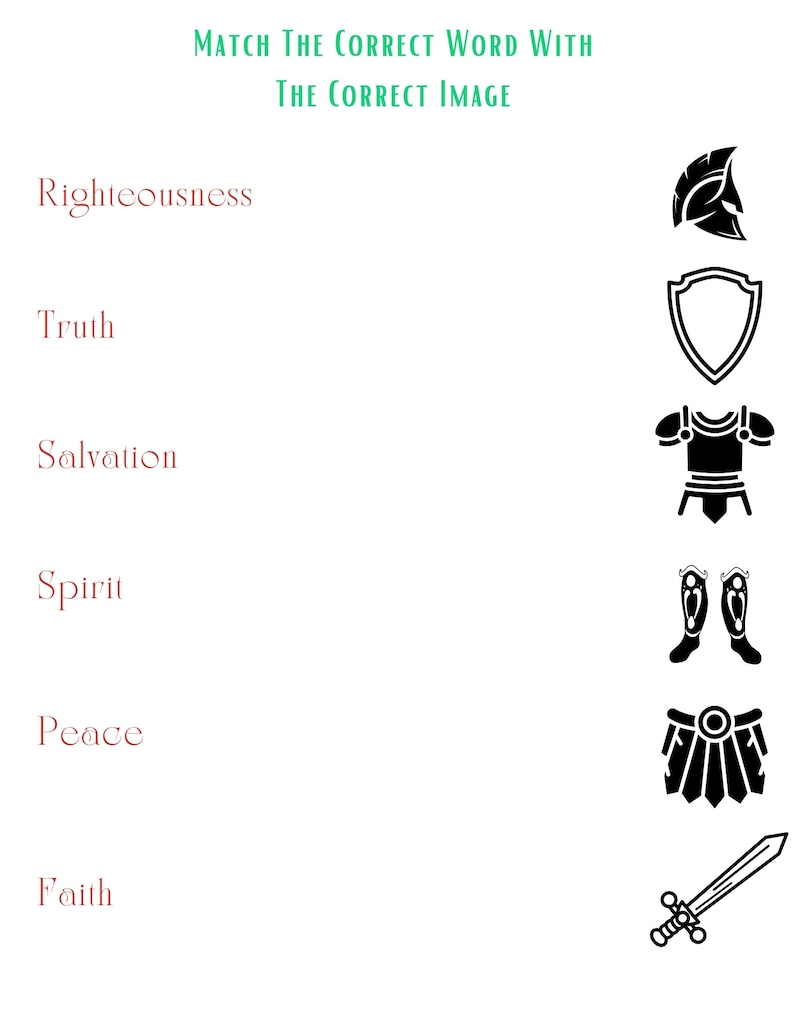 Sunday School Craft Lesson Armor of God Bible Lesson Put on the Full ...