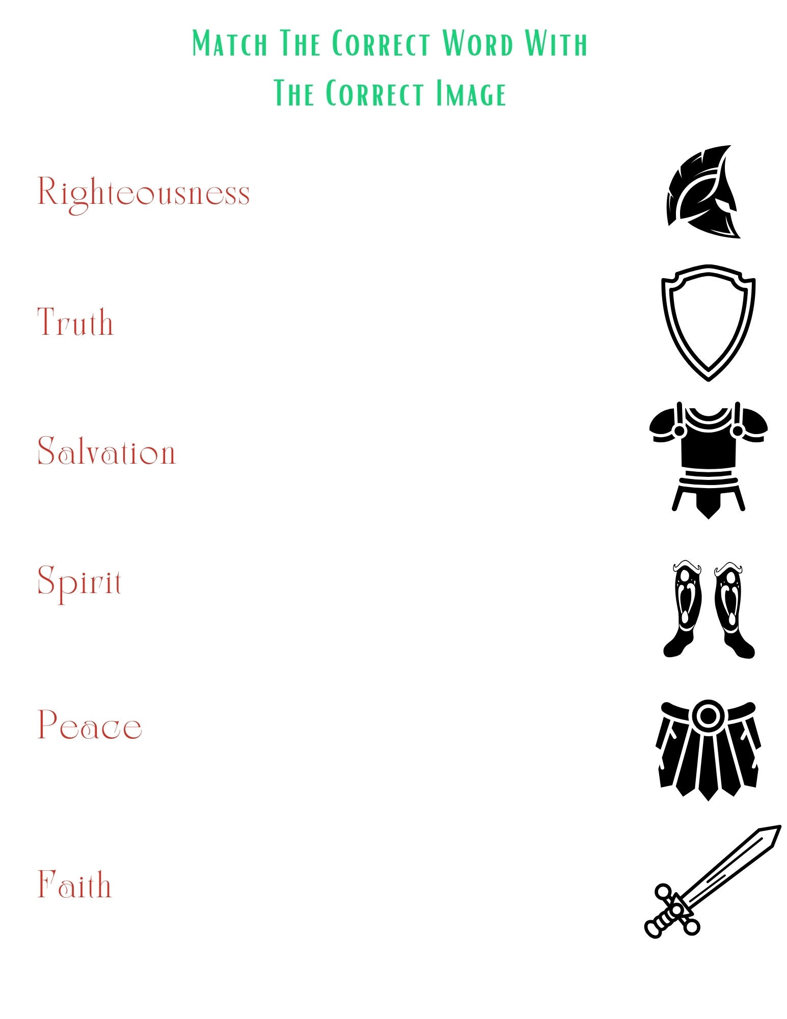 Sunday School Craft Lesson Armor of God Bible Lesson Put on the Full ...