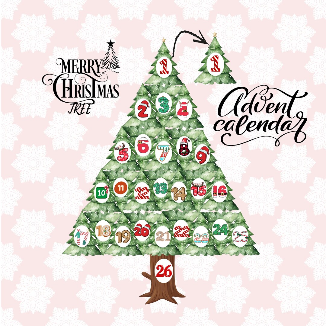 DIY Craft Advent Calendar for Wall, Cut Out and Glue Christmas Trees ...