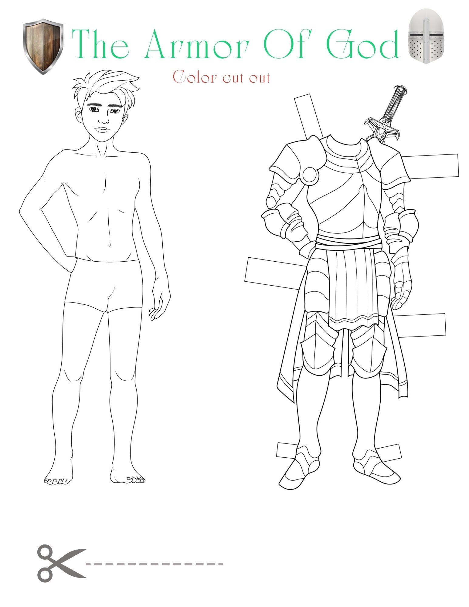 Sunday School Craft Lesson Armor of God Bible Lesson Put on the Full ...