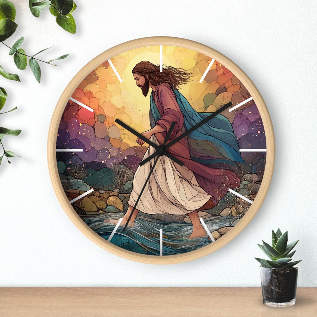 Jesus Wall Clock, Christ Church Clock, Colorful Christian Decor ...