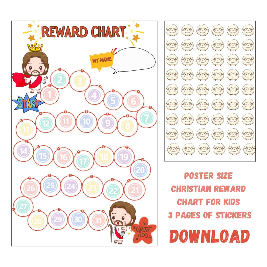 Christian Reward Chart Pdf, Printable Reward Chart With Stickers ...