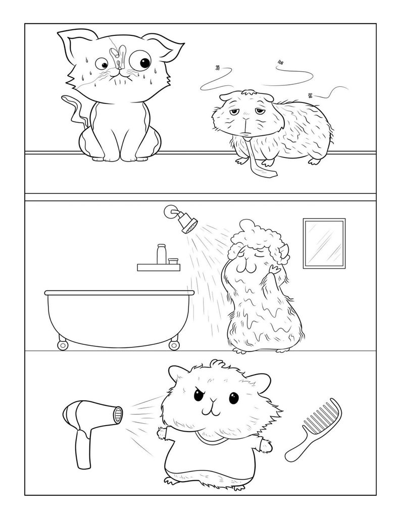 Funny Kawaii Hamster Coloring Printable Pages How to Draw Hamsters Cute ...